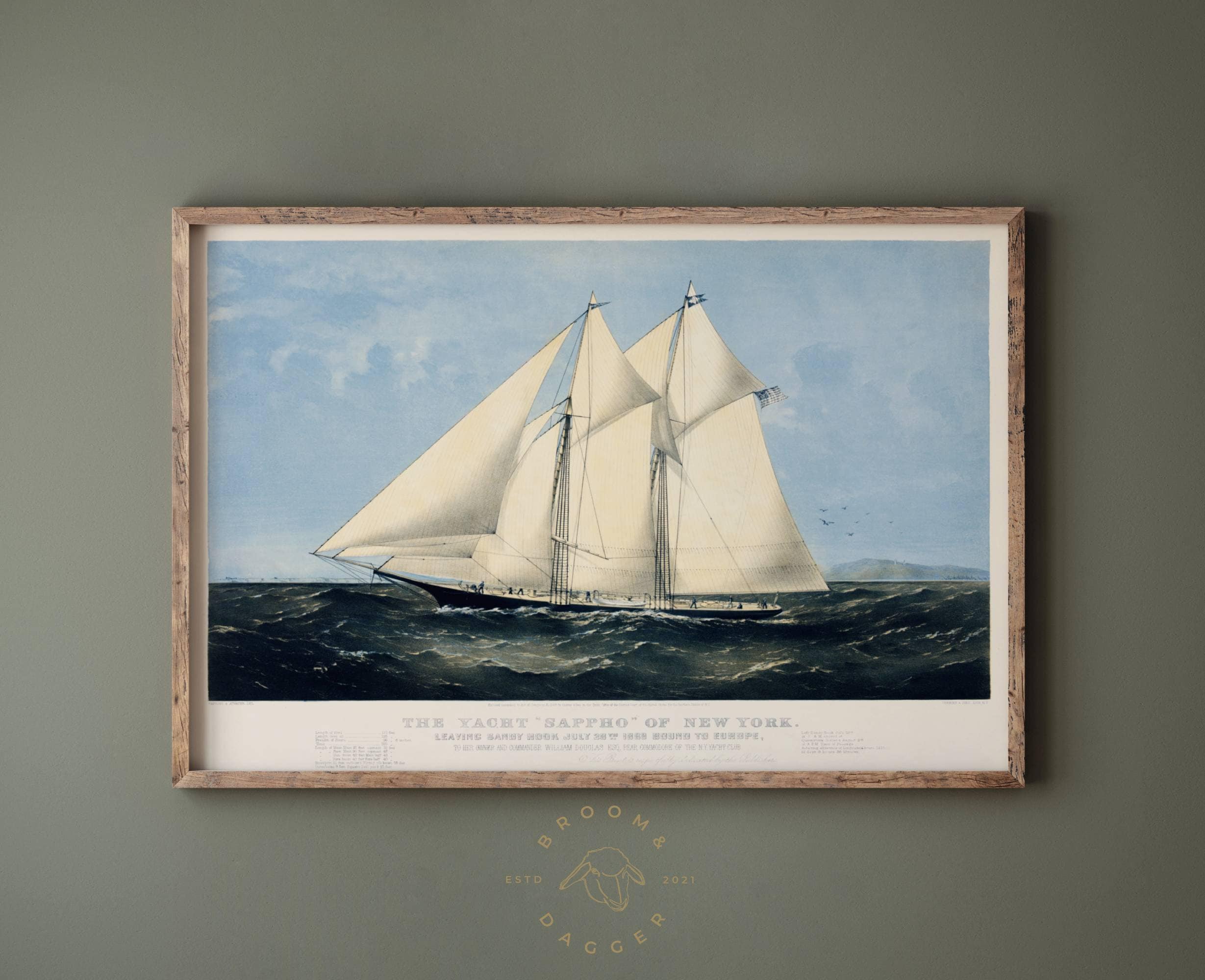Vintage Ship Art | Ship Art Wall Art Printable | Coastal Wall Art ...