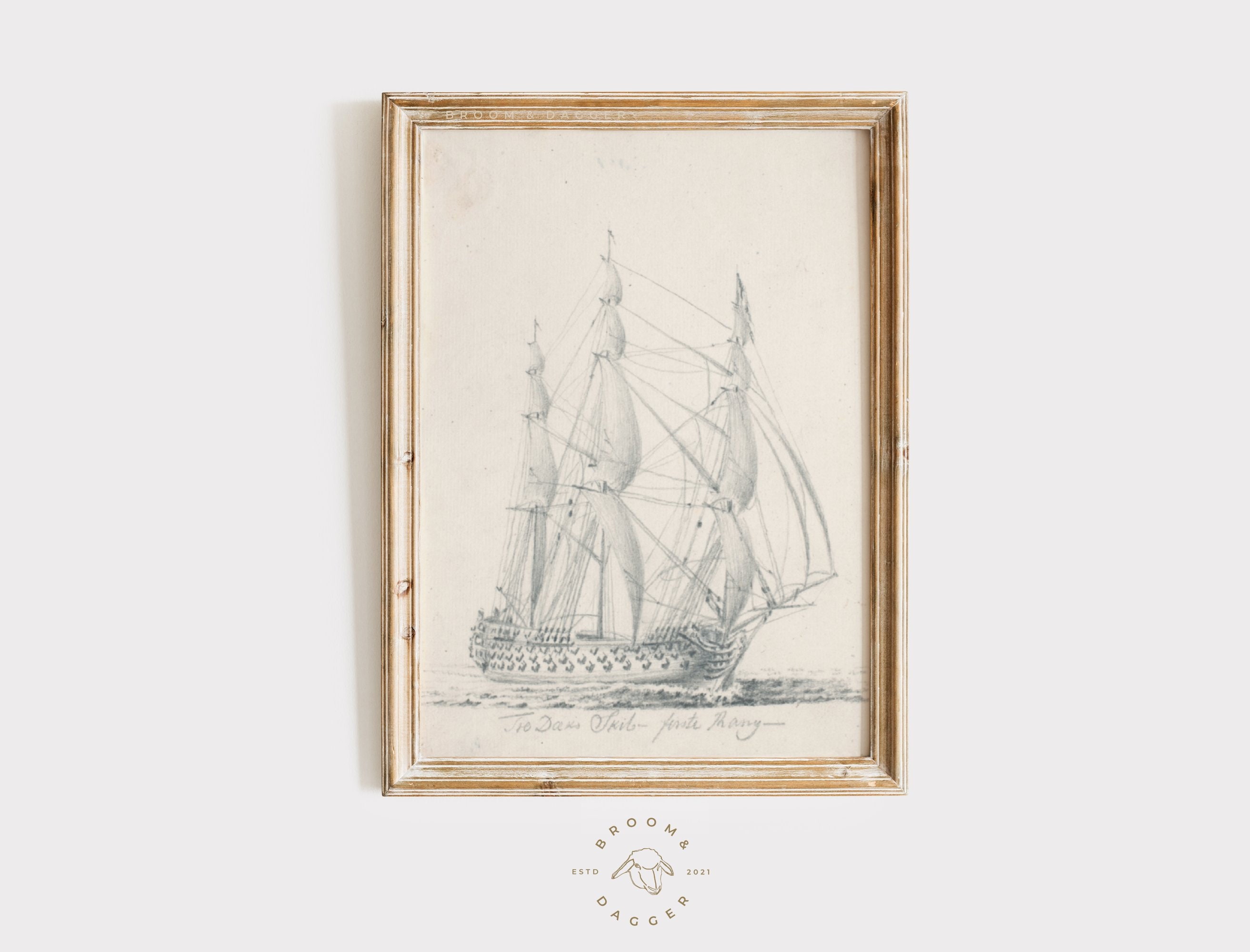 Barque Vintage Ship Art | Coastal Wall Art | Pirate Ship Art | Nautical ...