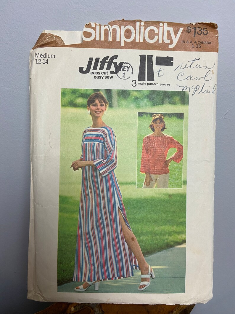 1970s Vintage Sewing Pattern Beach Summer Tunic Dress. Modest Tent ...