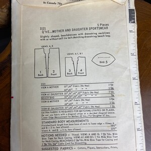 1960s Vintage Sewing Pattern Mother Daughter Matching Summer Dress ...