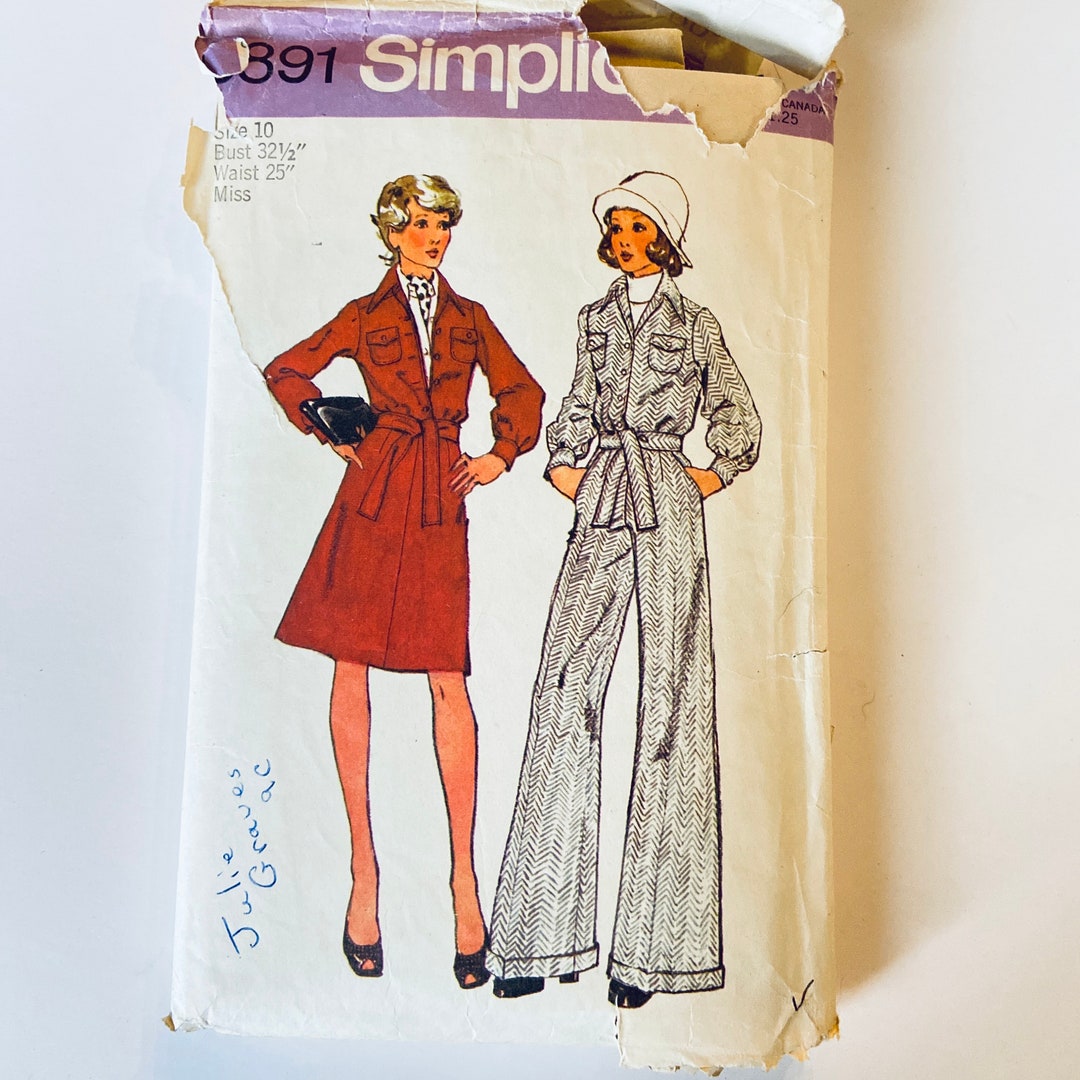 1970s Vintage Jumpsuit Sewing Pattern. Womens Overall Ultra Wide Leg ...
