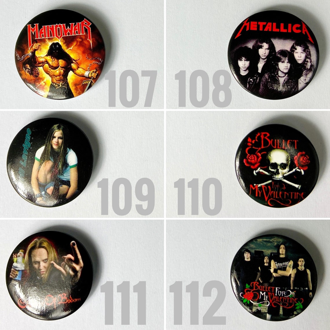 Y2K Vintage Heavy Metal Rock Band Pins. Metallica Led | Etsy