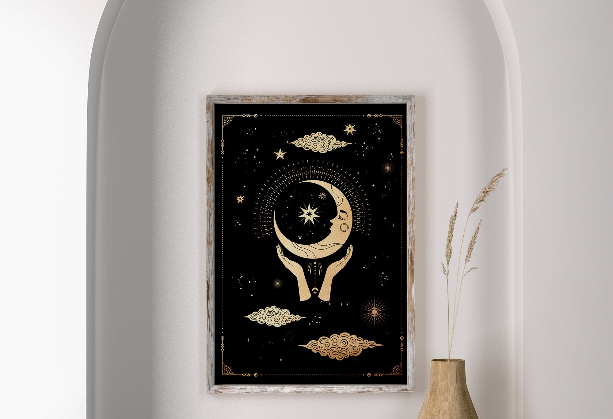 Celestial Decor Moon Poster Witchy Art Print Gothic Home - Etsy UK