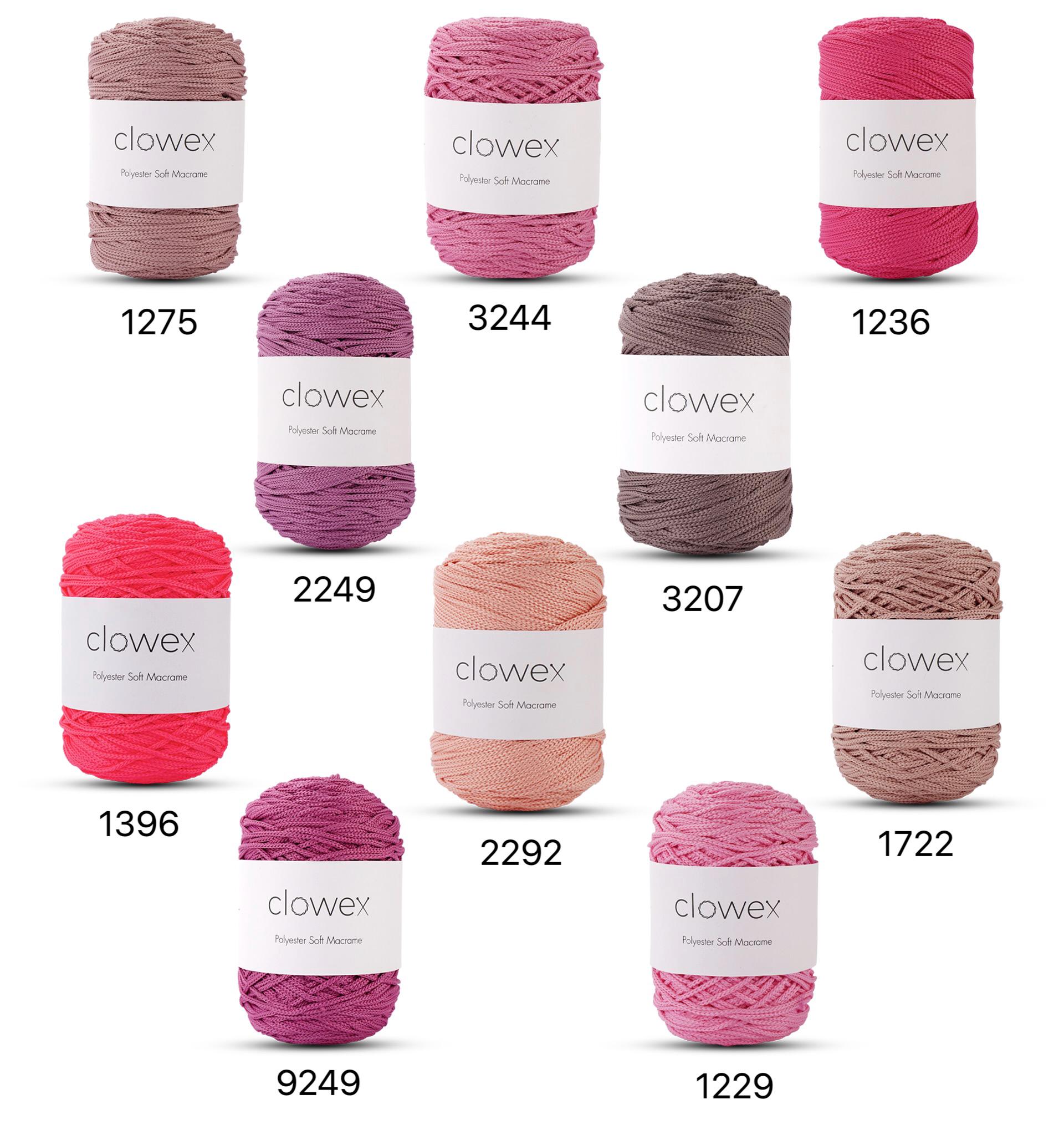 Clowex Polyester Soft Macrame Cord for DIY Crafts Knit and Crochet, 2 ...