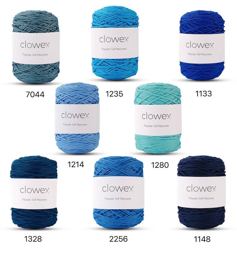 Clowex Polyester Soft Macrame Cord for DIY Crafts Knit and Crochet, 2 ...