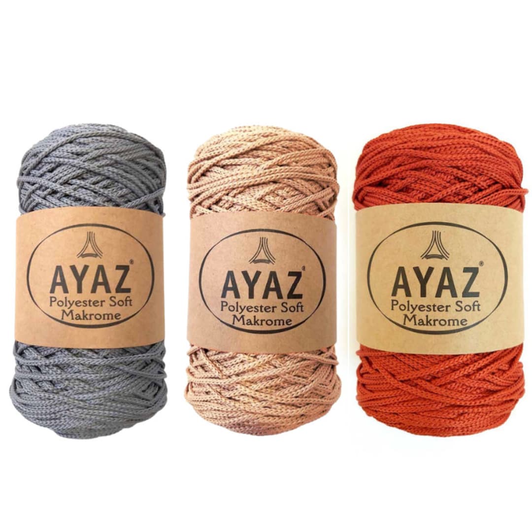 Macrame 3mm Craft Cord, Colored Soft Polyester 250 Gr 175 M DIY Line ...