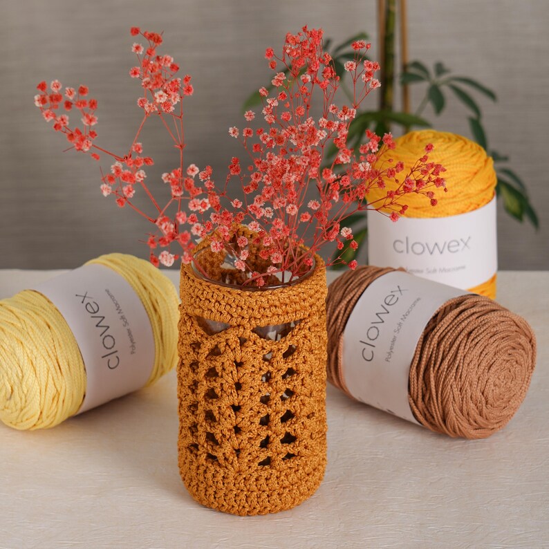 Clowex Polyester Soft Macrame Cord for DIY Crafts Knit and Crochet, 2 ...