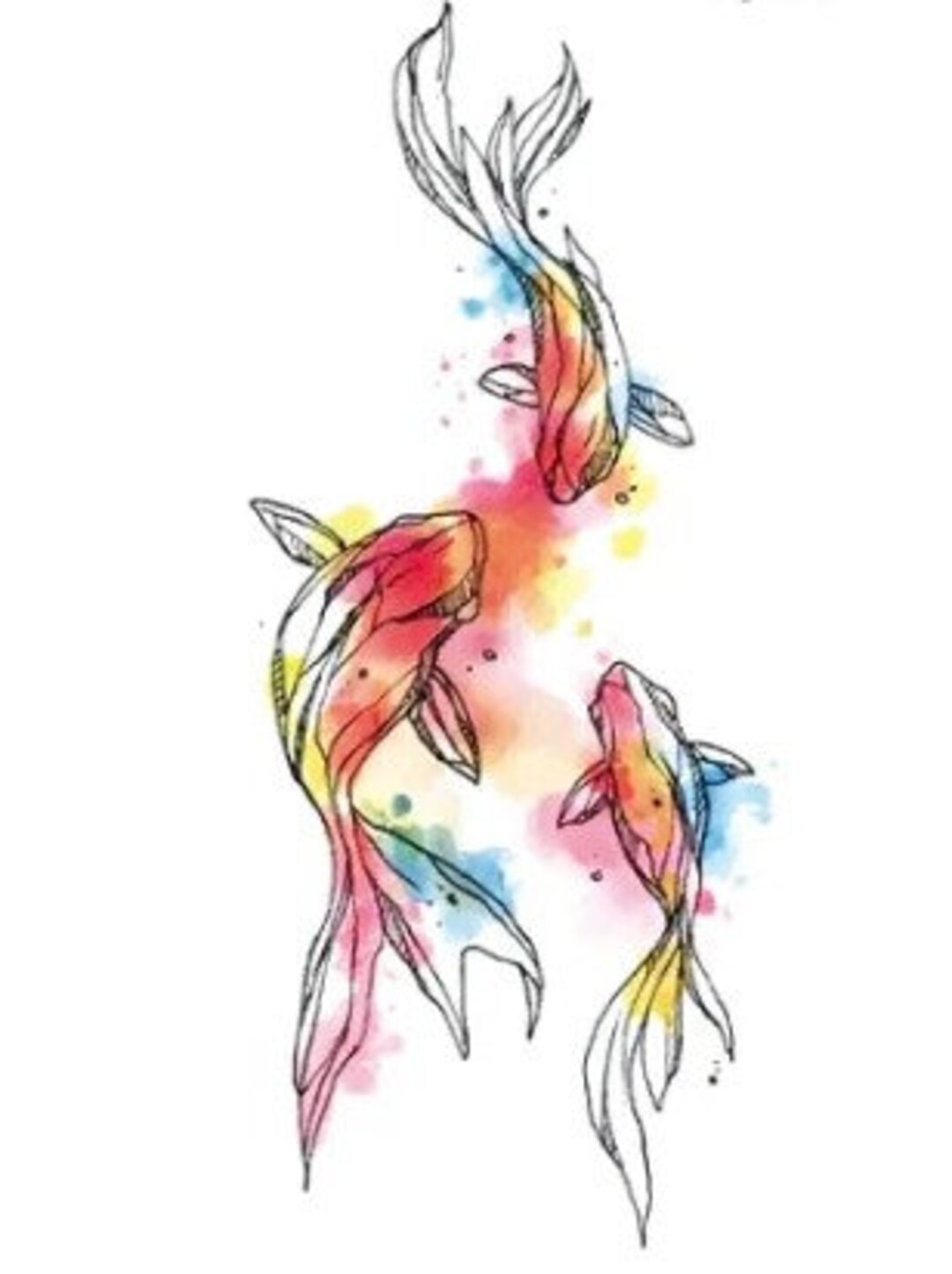 Waterproof Fish Temporary Tattoos Arm Chest Ankle Stickers Body Art ...