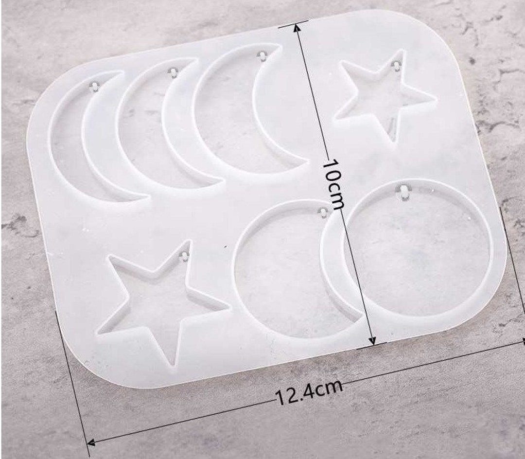 Moon Star Resin Casting Mould Moon Phase Pendant Home Decor Epoxy Craft ...