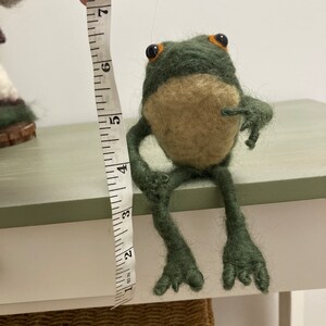Needle Felted Frog - Handmade Natural Posable Sculpture - Cute ...