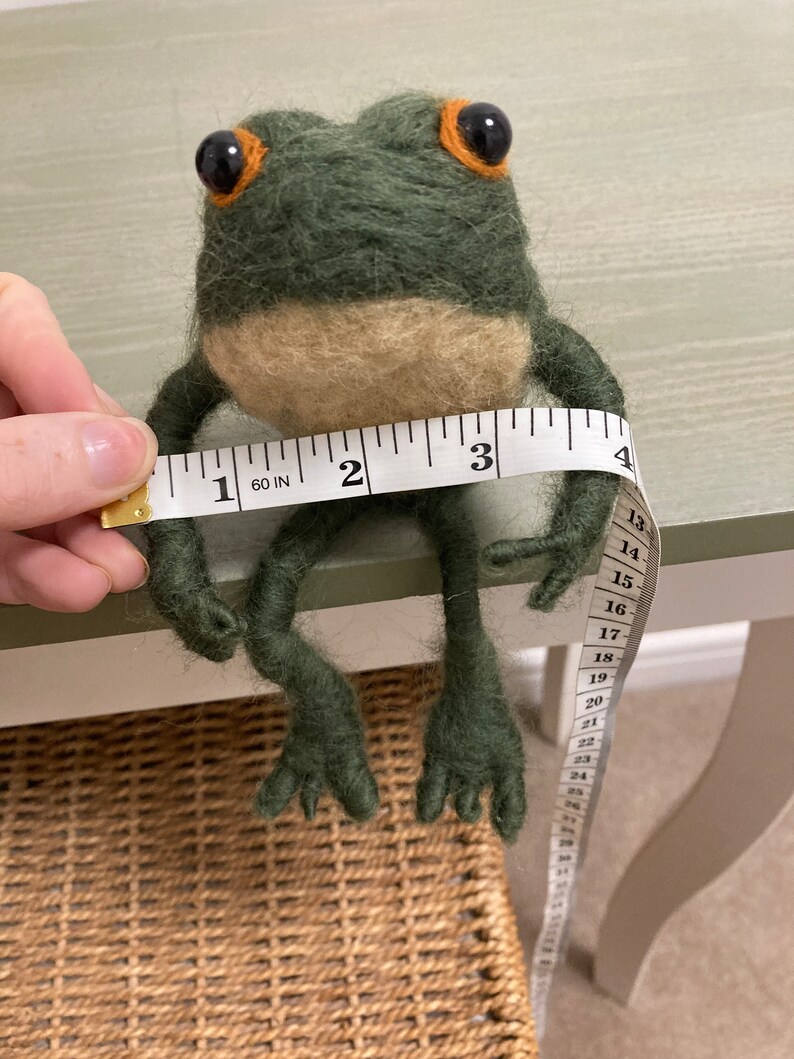 Needle Felted Frog - Handmade Natural Posable Sculpture - Cute ...