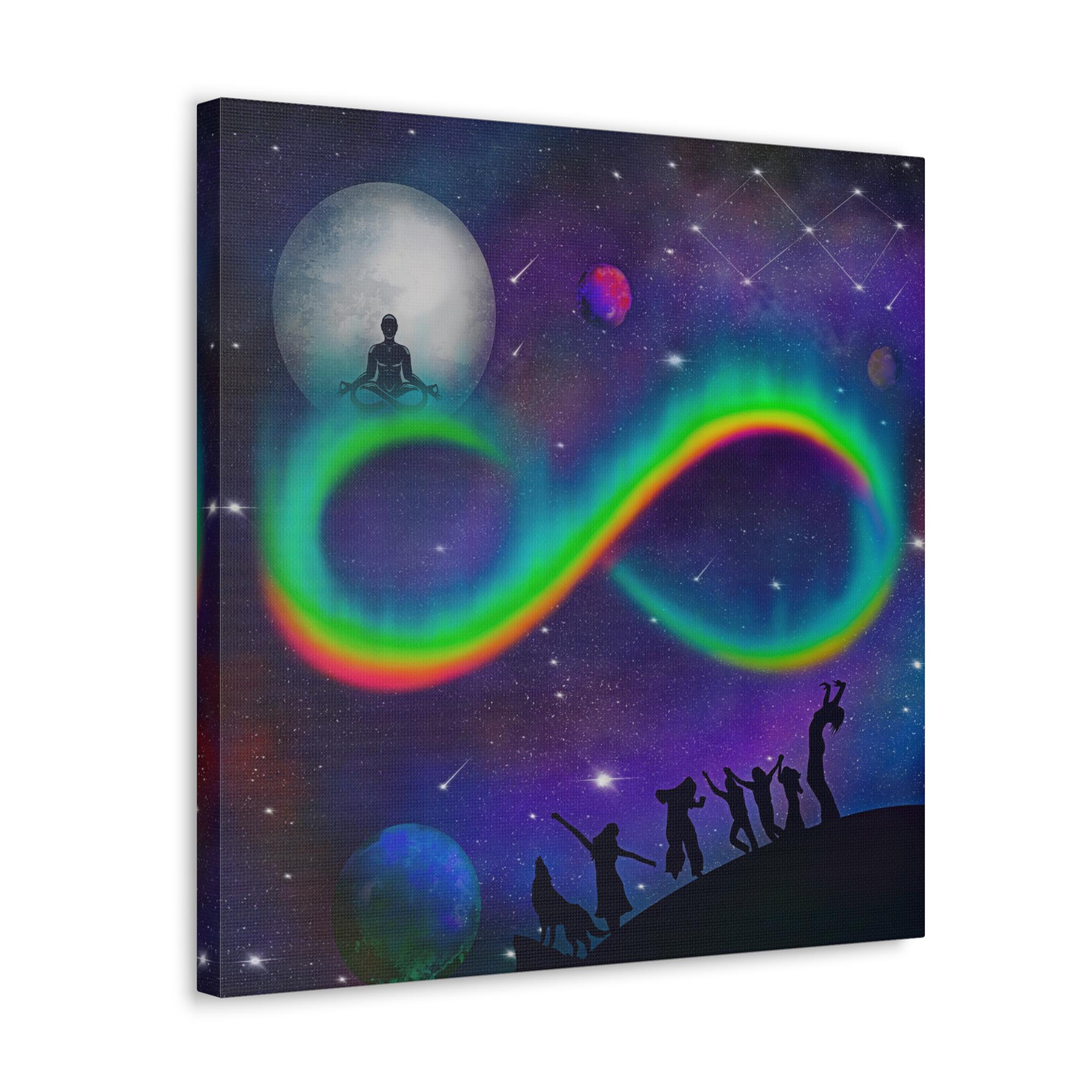 Infinity Moon Light Canvas Painting Meditation Canvas Art Print Moon ...