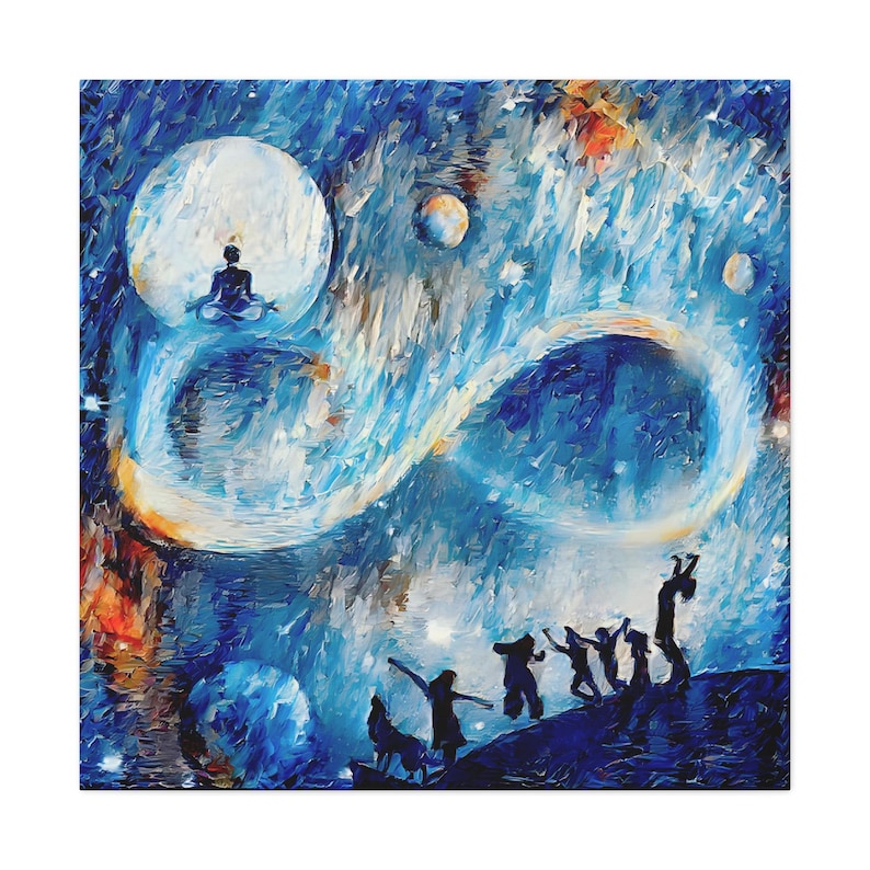Infinity Moon Artistic Canvas Painting Wall Decor Living Room Decor ...