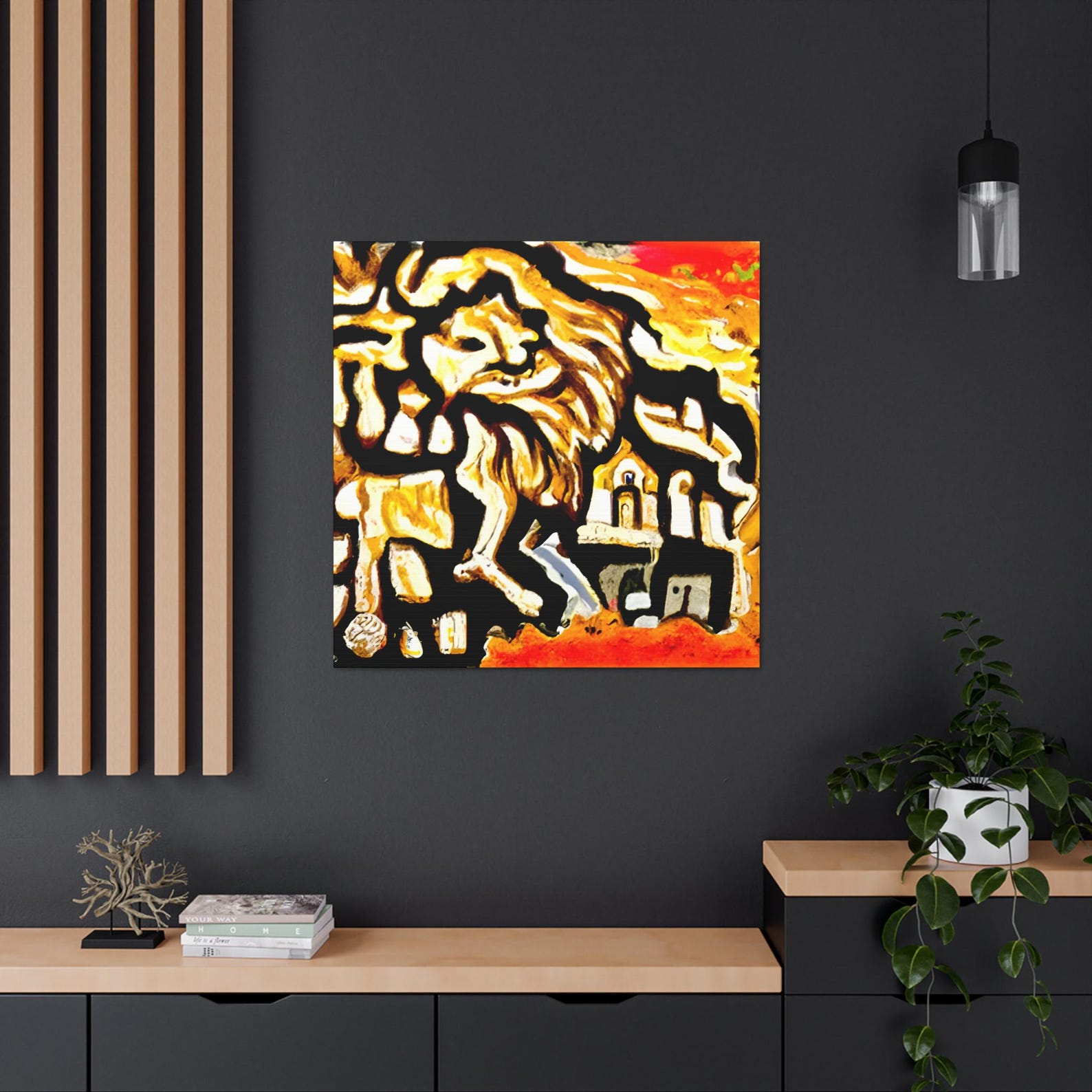 Lion Roaming Through Jerusalem Detailed Painting Acrylic Art Watercolor ...