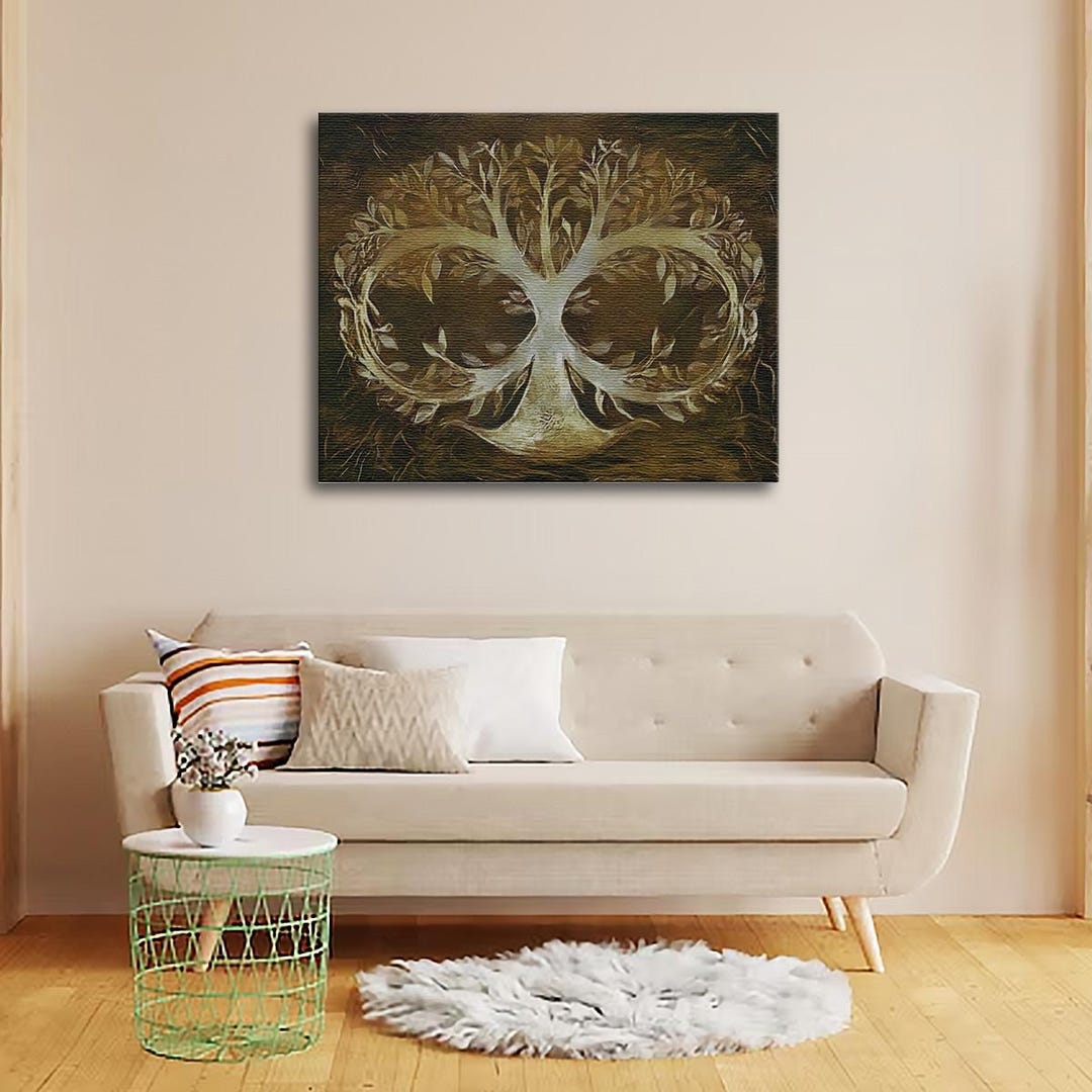Infinity Tree of Life - Brown Wall Art Canvas Painting Infinity Tattoo ...