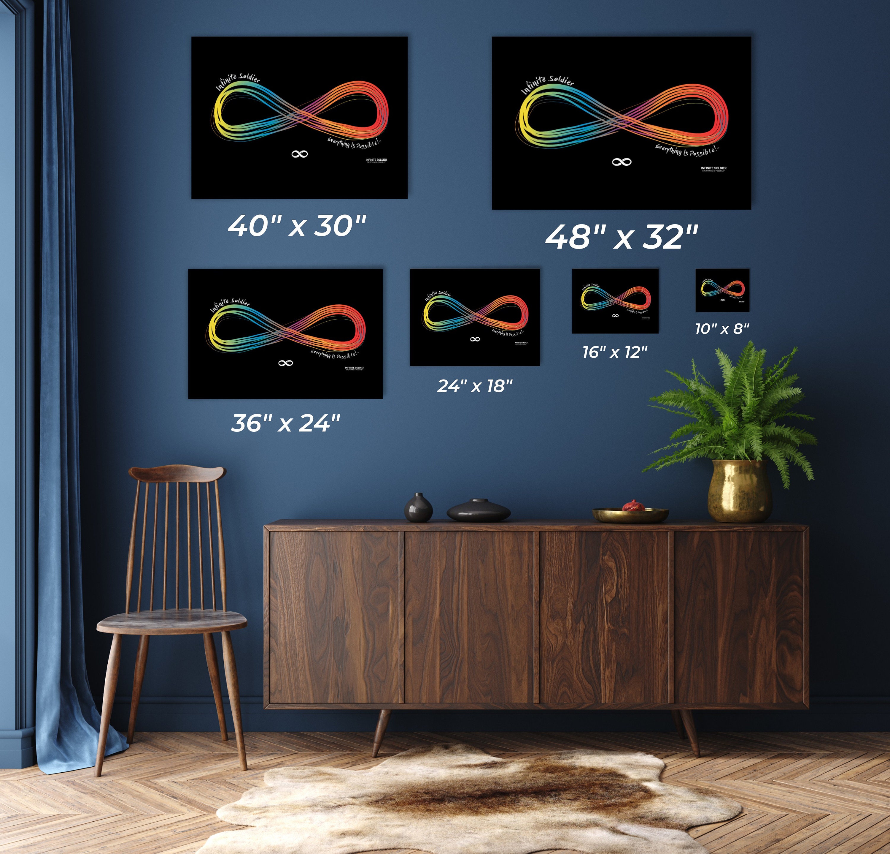 GALAXY Artwork, INSPIRING Wall Art, INFINITY Symbol, Above Bed Décor ...