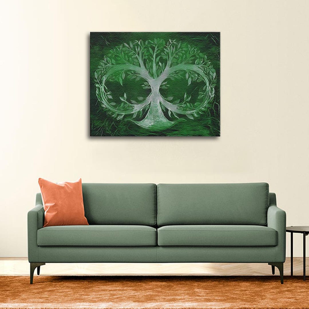 Infinity Tree of Life - Nature Green Wall Art Decor Canvas Painting ...