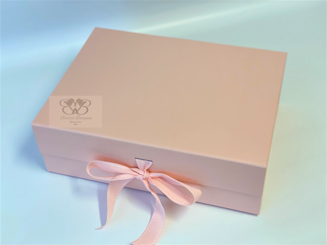 Large Baby Pink Gift Box With Ribbon Luxury Baby Pink Gift Box Baby ...