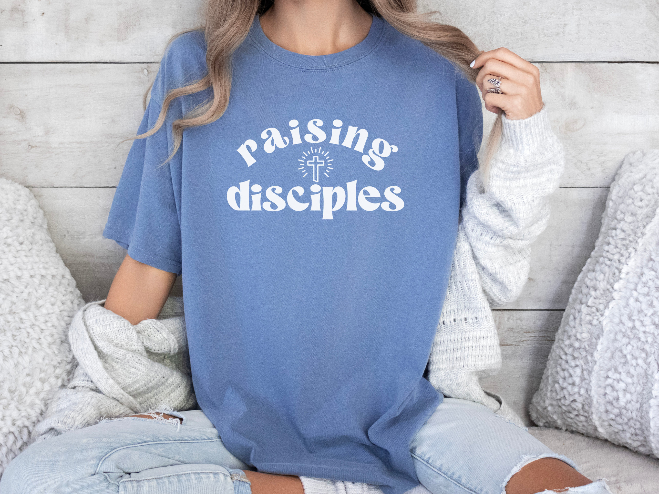 Comfort Colors Christian Mom Shirt Raising Disciples T-shirt Womens Oversized Faith Tee Trendy ...