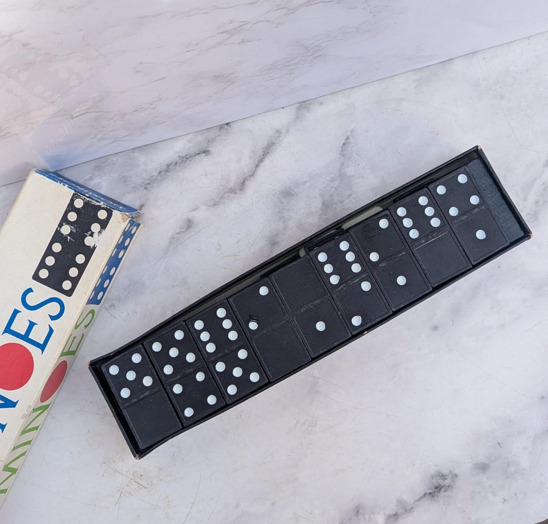 Vintage Whitman Double Six Dominoes Black Tiles - Etsy