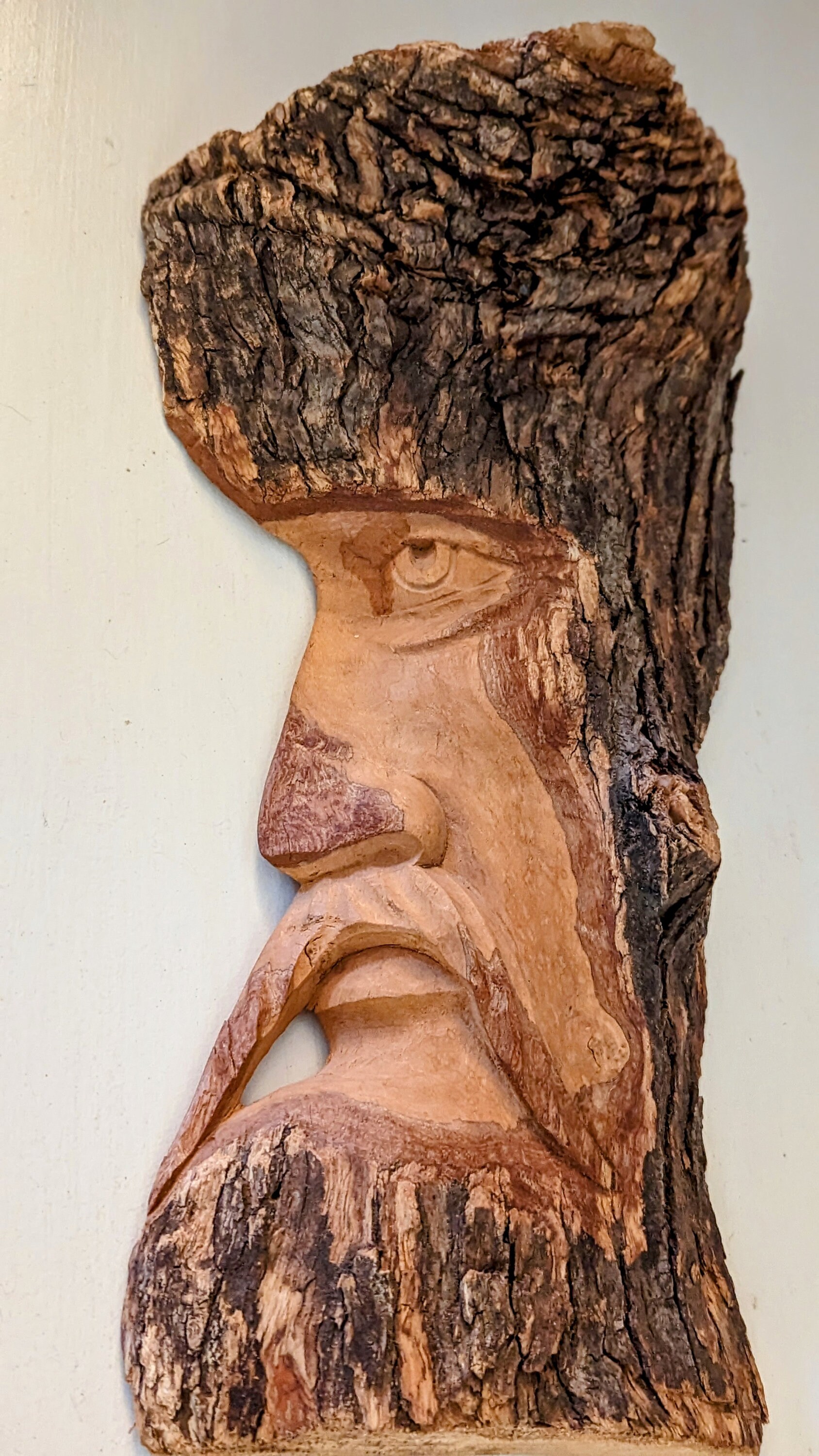 Set of Two Hand Carved Mid Century Wood Tree Spirit Face. - Etsy