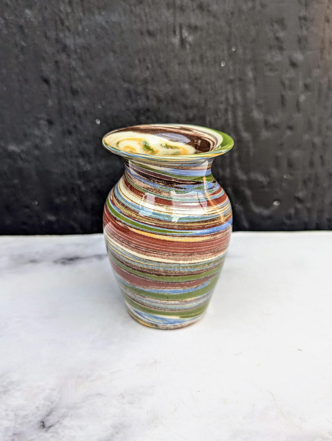 Vintage Desert Sands Pottery Handmade Small Swirl Vase 3.75" - Etsy