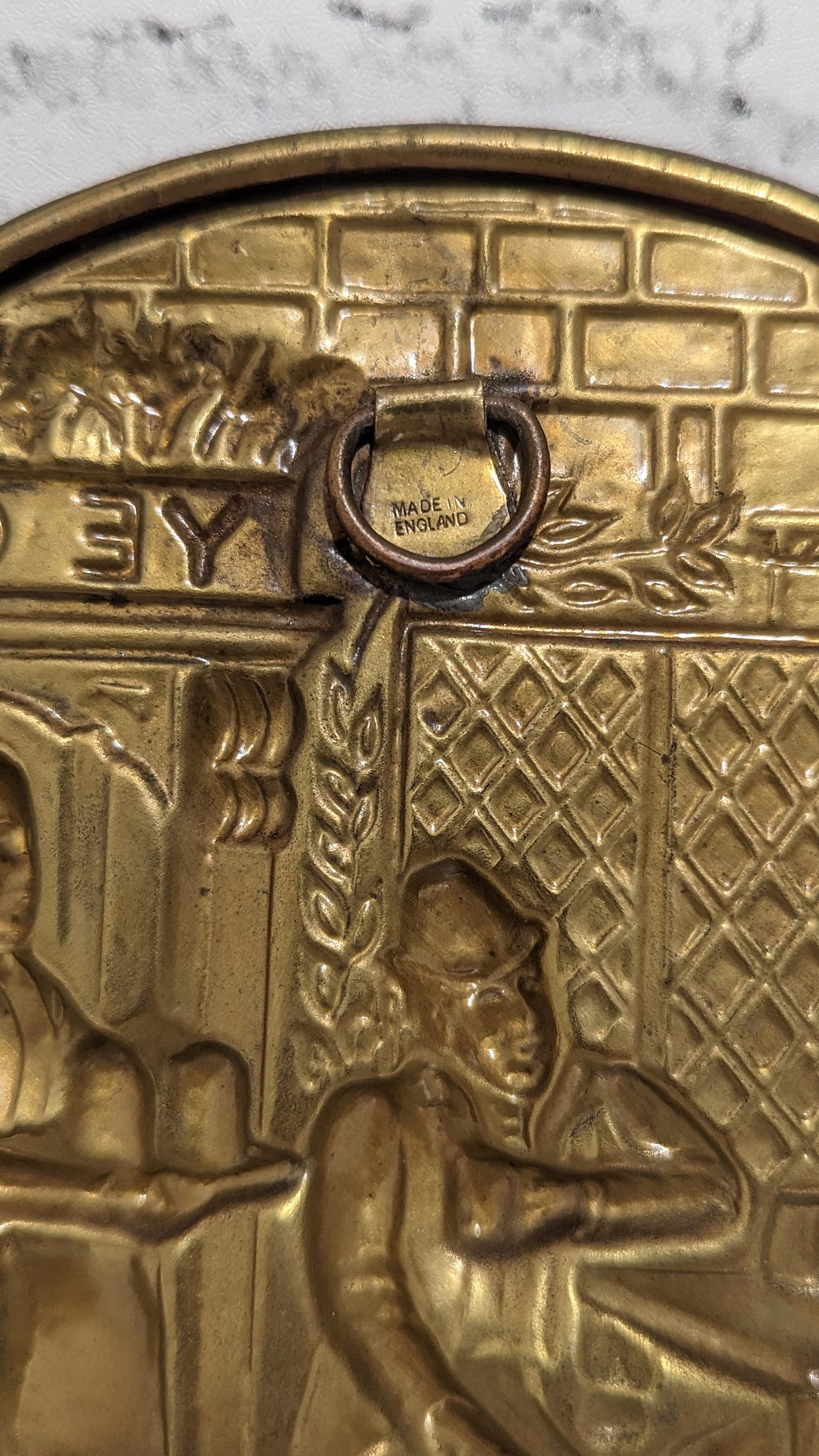 Vintage English Brass Repousse Wall Plaque Brass Tavern Scene Wall ...