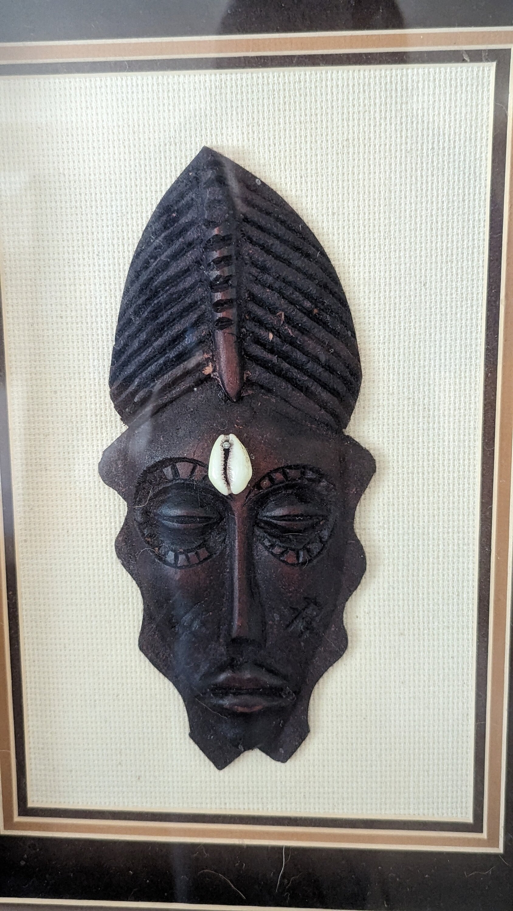 Vintage South African Ebony Wood Handcrafted Mask Boocoo Designs Framed ...