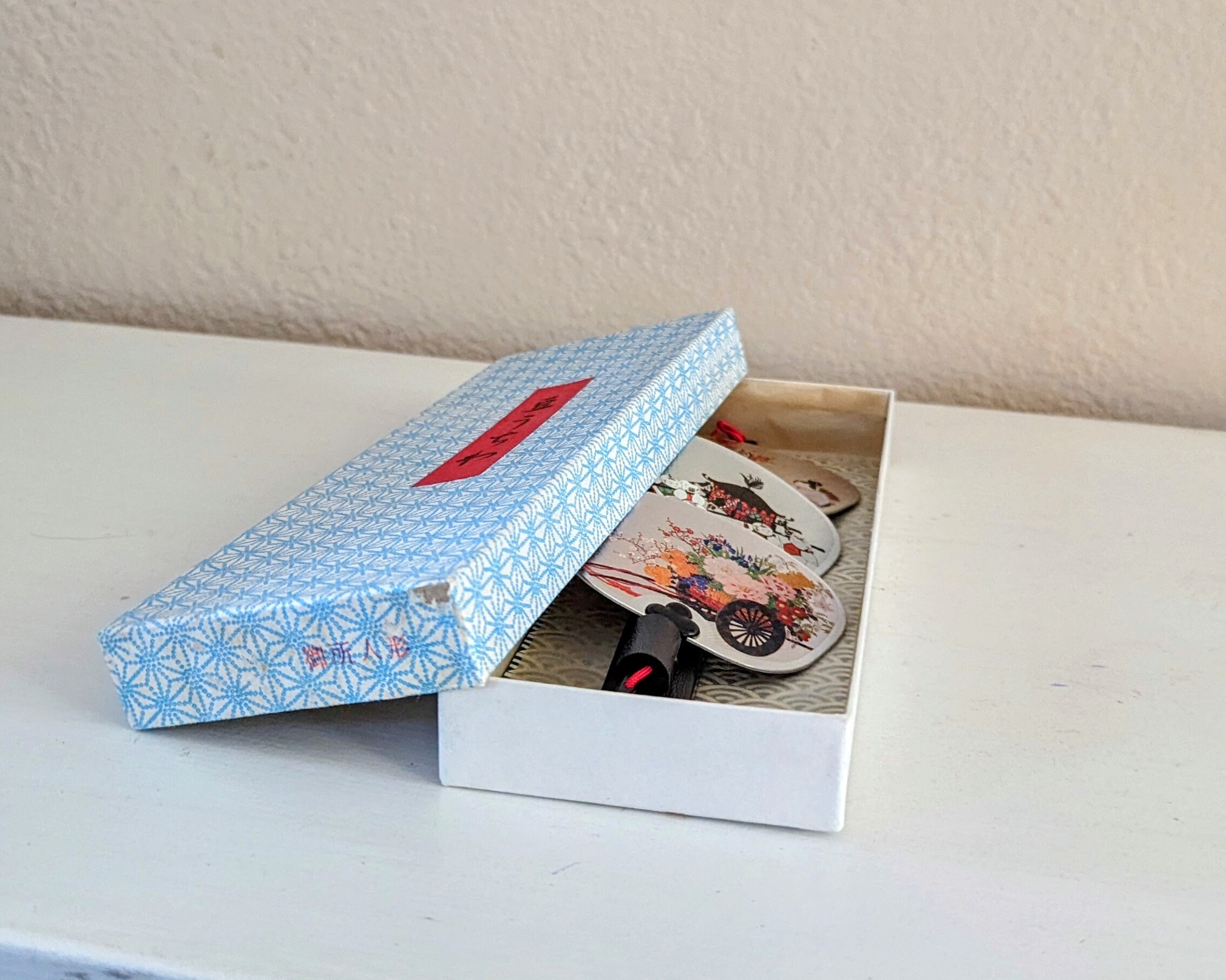 Vintage Japanese Set of 3 Hand Fan Wall Décor in Box - Etsy