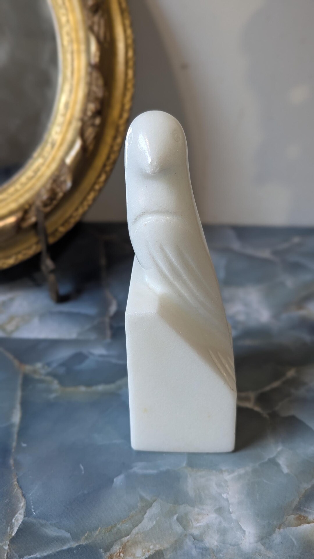Vintage White Marble Bird Single Bookend - Etsy Australia