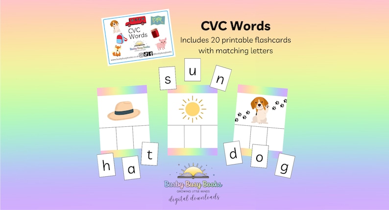 CVC Words - Phonics, Key Stage 1, Early Years, Flashcards (digital ...