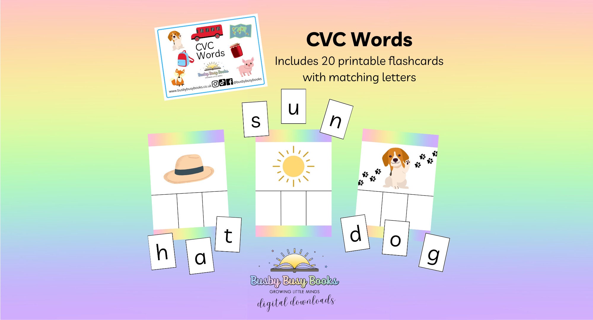 CVC Words - Phonics, Key Stage 1, Early Years, Flashcards (digital ...
