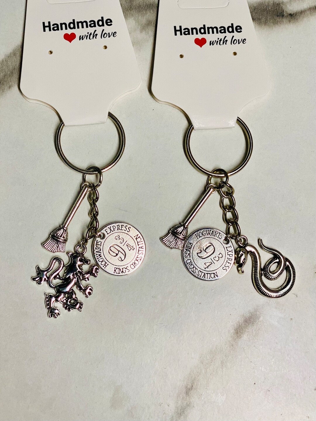 HP Inspired Keychains - 9 3/4 House Crest - Gift for Friends - Etsy