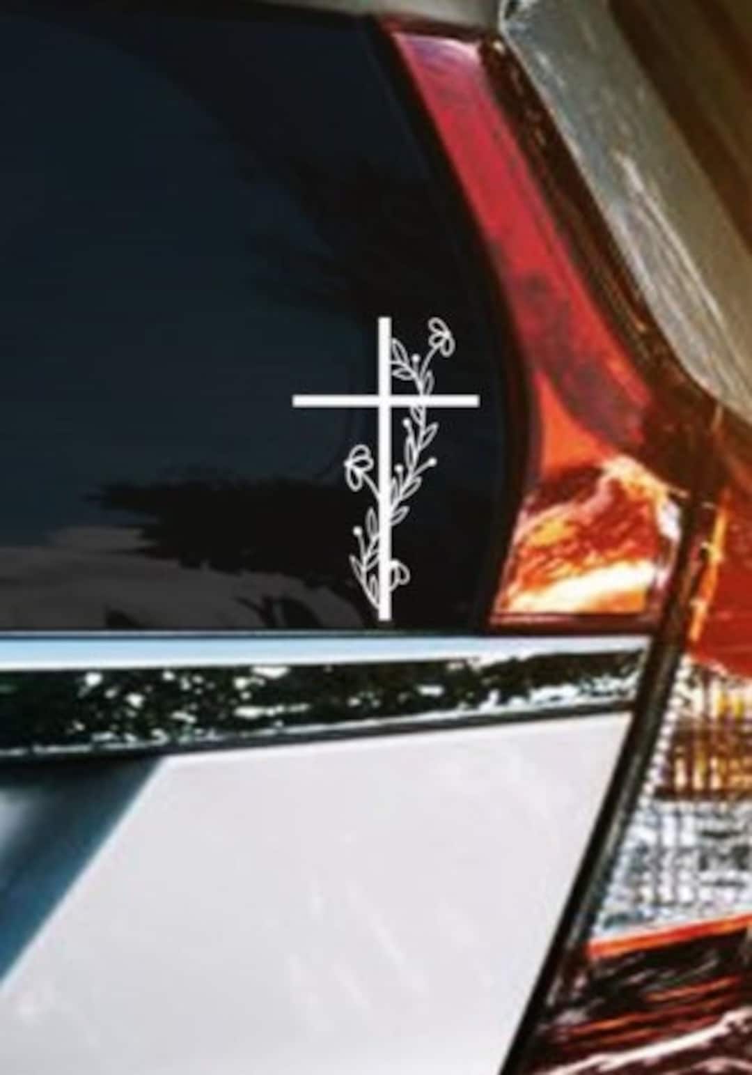 Floral Cross, Floral Cross Decal, Sticker, Floral Cross Stickers, Cross ...