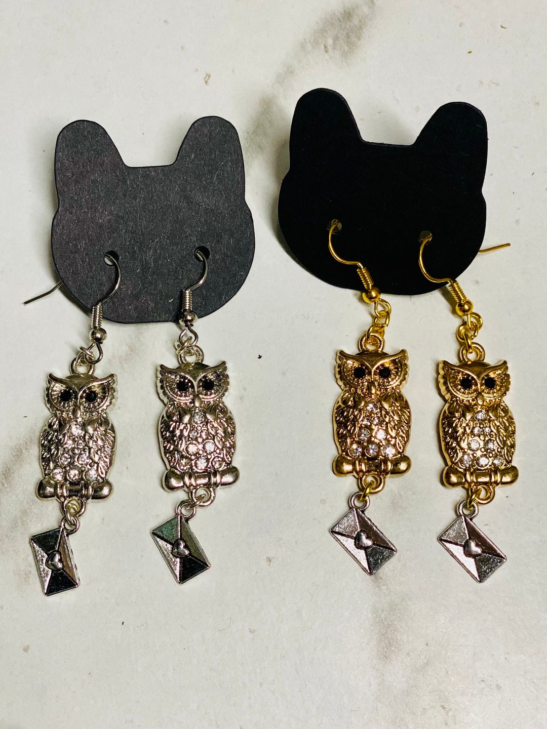 HP Inspired Earrings Messenger Owl Lightning Scar Deathly Hallows ...