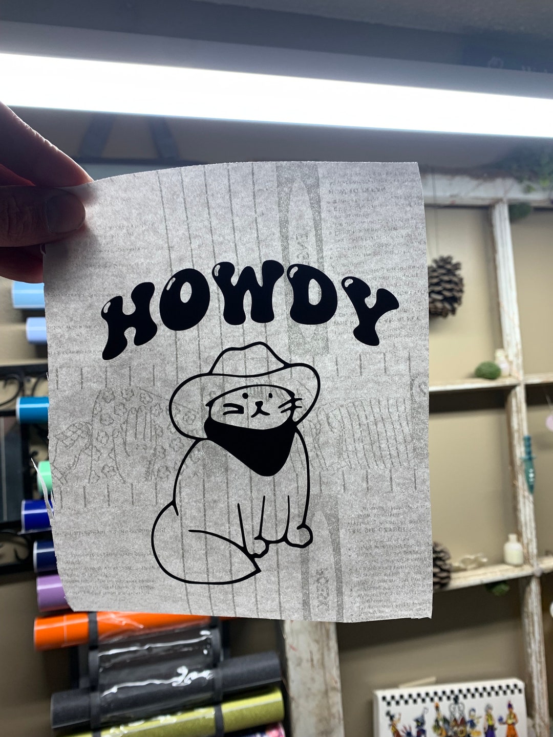 Howdy Cute Cat Bumper Sticker Vinyl Car Decal - Etsy