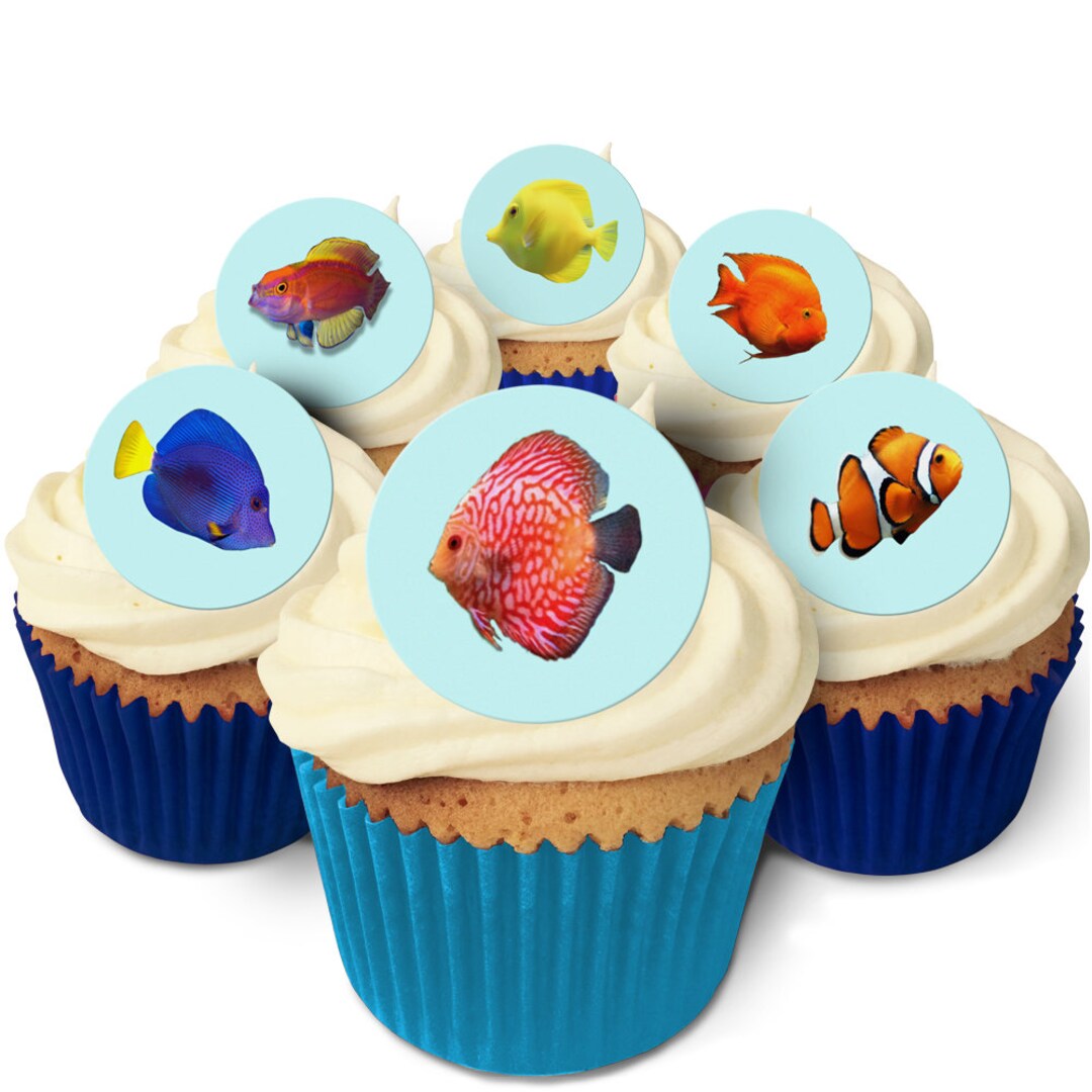 24 Marine Fish Cake Toppers- Edible, Pre Cut & Made in the UK - Etsy