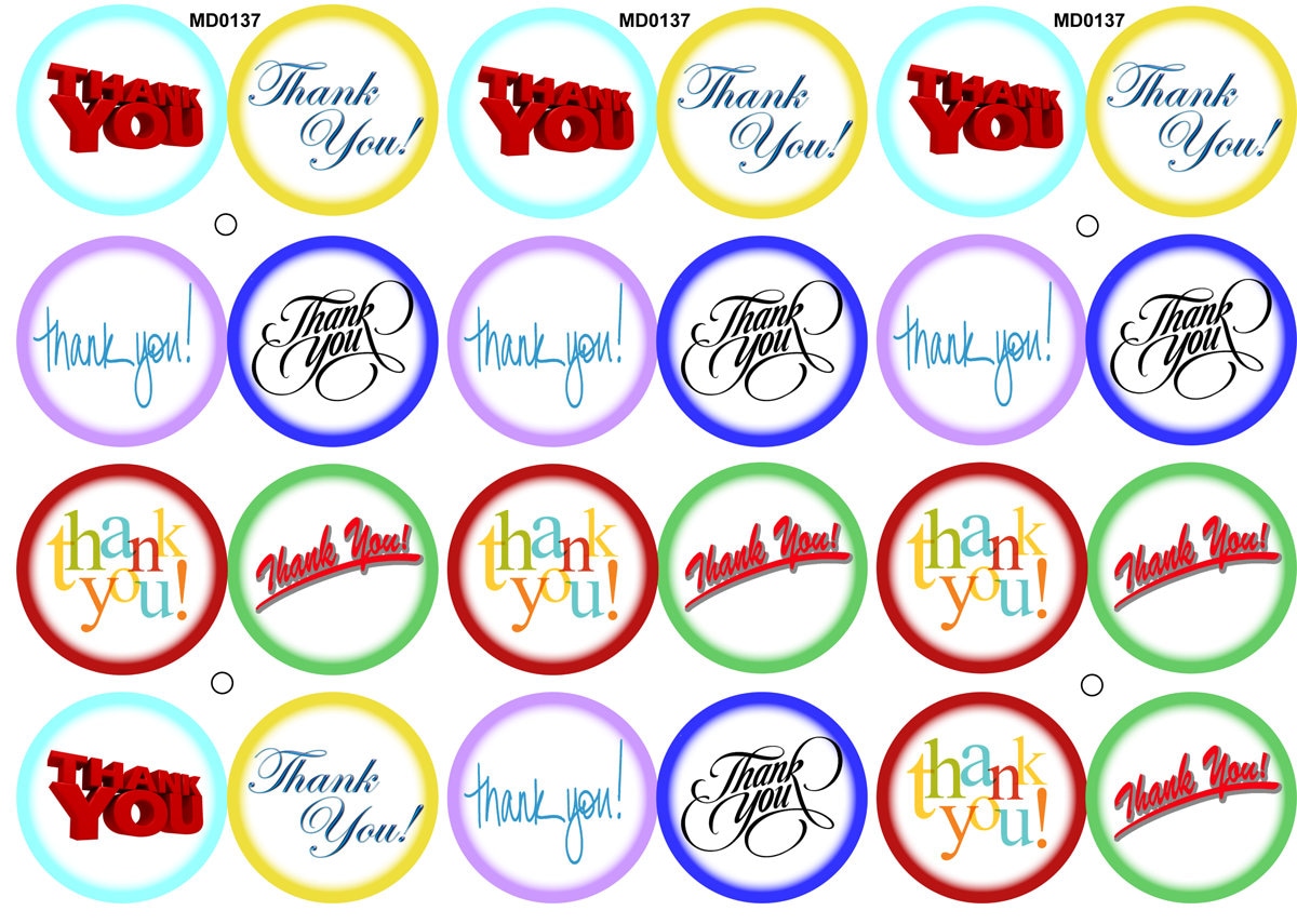 24 Thank You Cake Toppers Edible Pre Cut & Made in the UK | Etsy