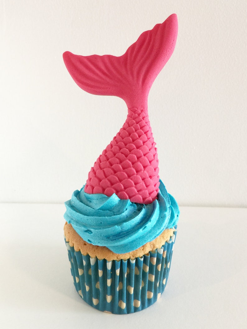 Stunning 10cm X 6cm Sugar Mermaid Tails- Choose Your Colour! Edible ...
