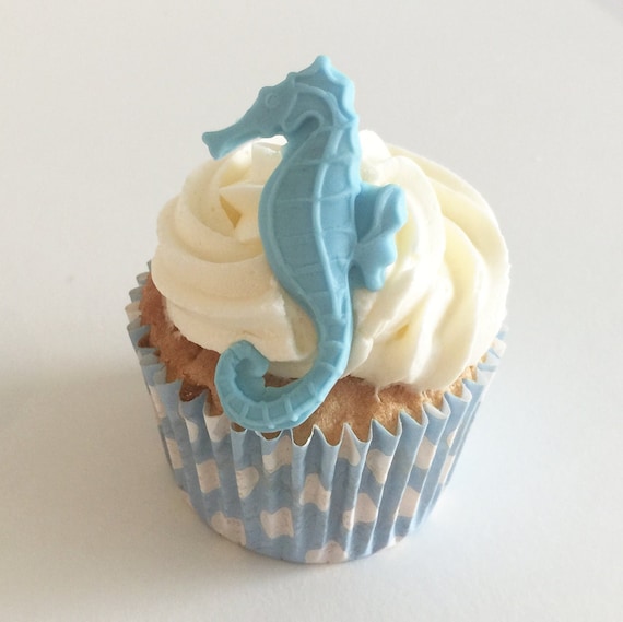 6 Baby Blue Seahorses Edible Unique & Handmade in the UK - Etsy