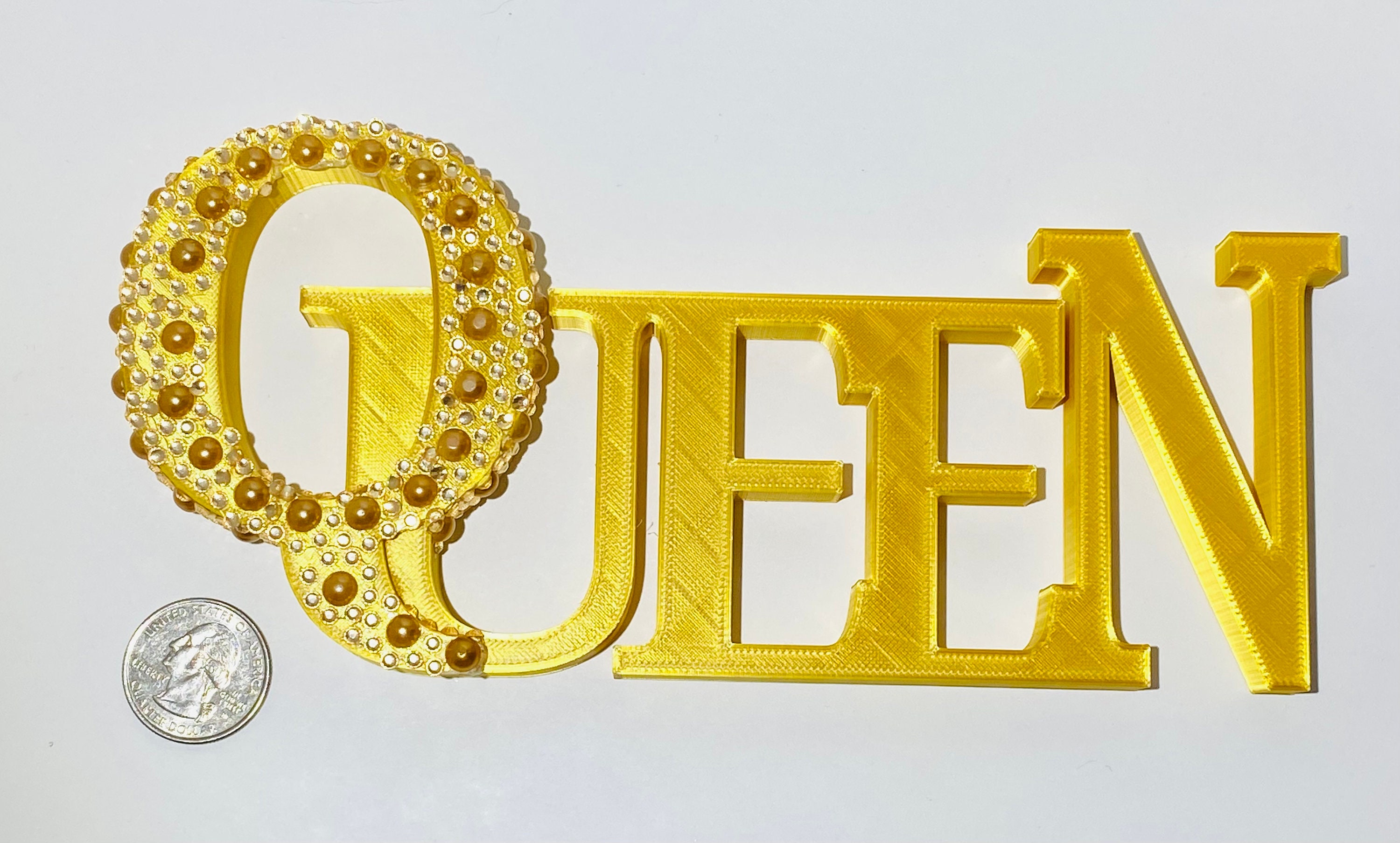 3D Word Art Queen in Gold und Schwarz | Etsy