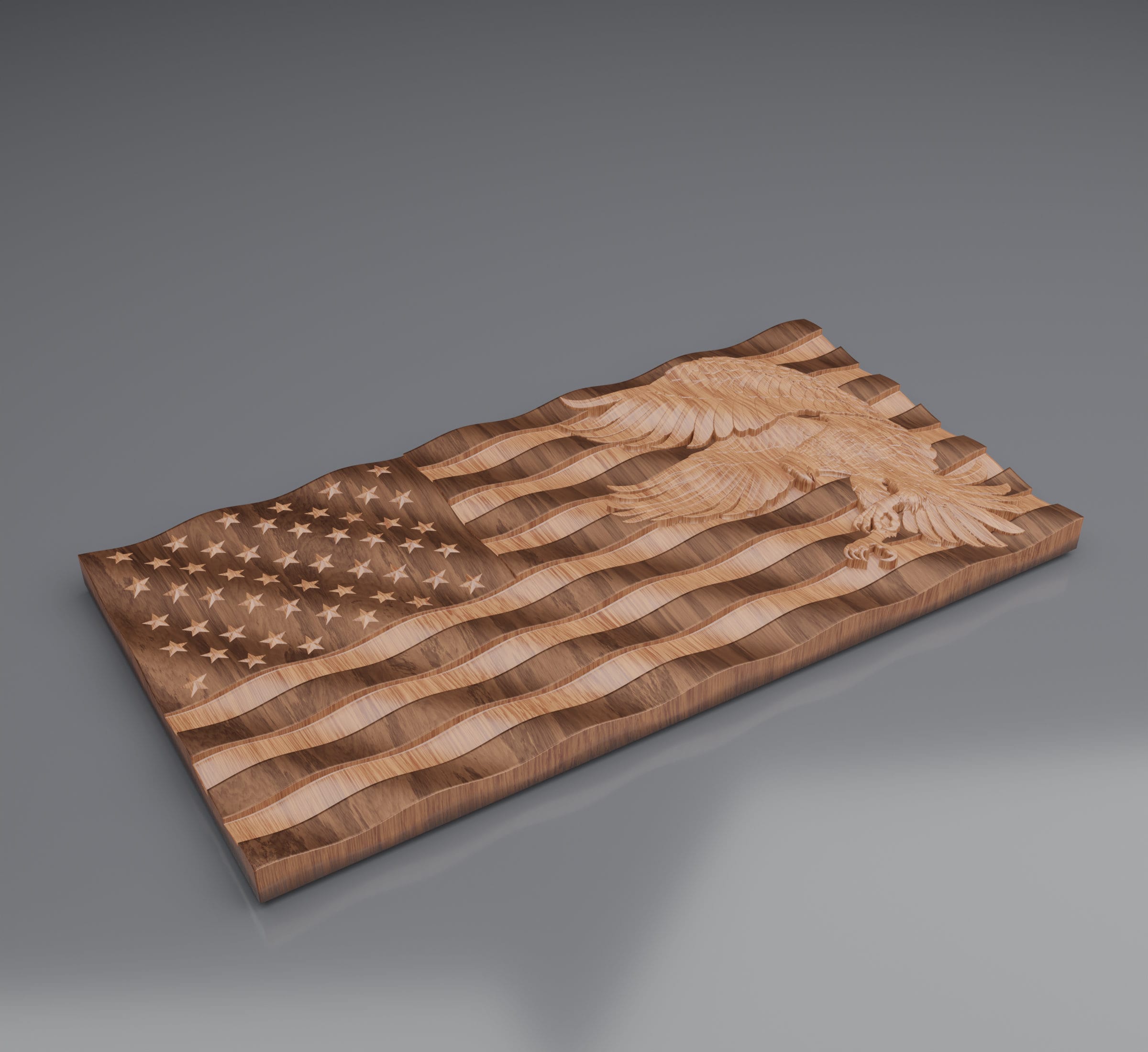 US Wavy Eagle Flag CNC Files for Wood 3D Printing stl - Etsy