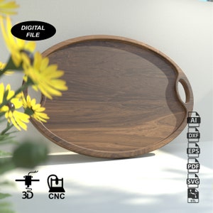 Oval Serving Tray CNC Files for Wood (svg, Dxf, Pdf, Eps, Ai, Stl) - Etsy