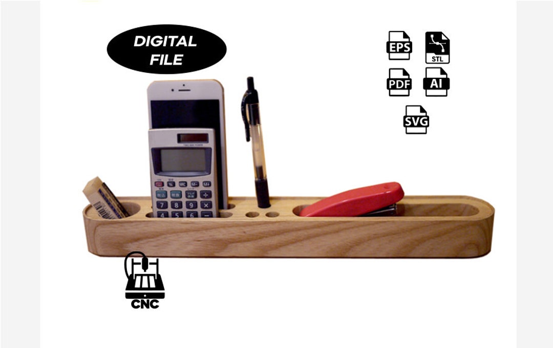 Desk Organizer V2 - CNC Files for Wood (svg, Dxf, Pdf, Eps, Ai, Stl) - Etsy