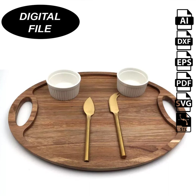 Oval Serving Tray CNC Files for Wood svg, Dxf, Pdf, Eps, Ai, Stl - Etsy