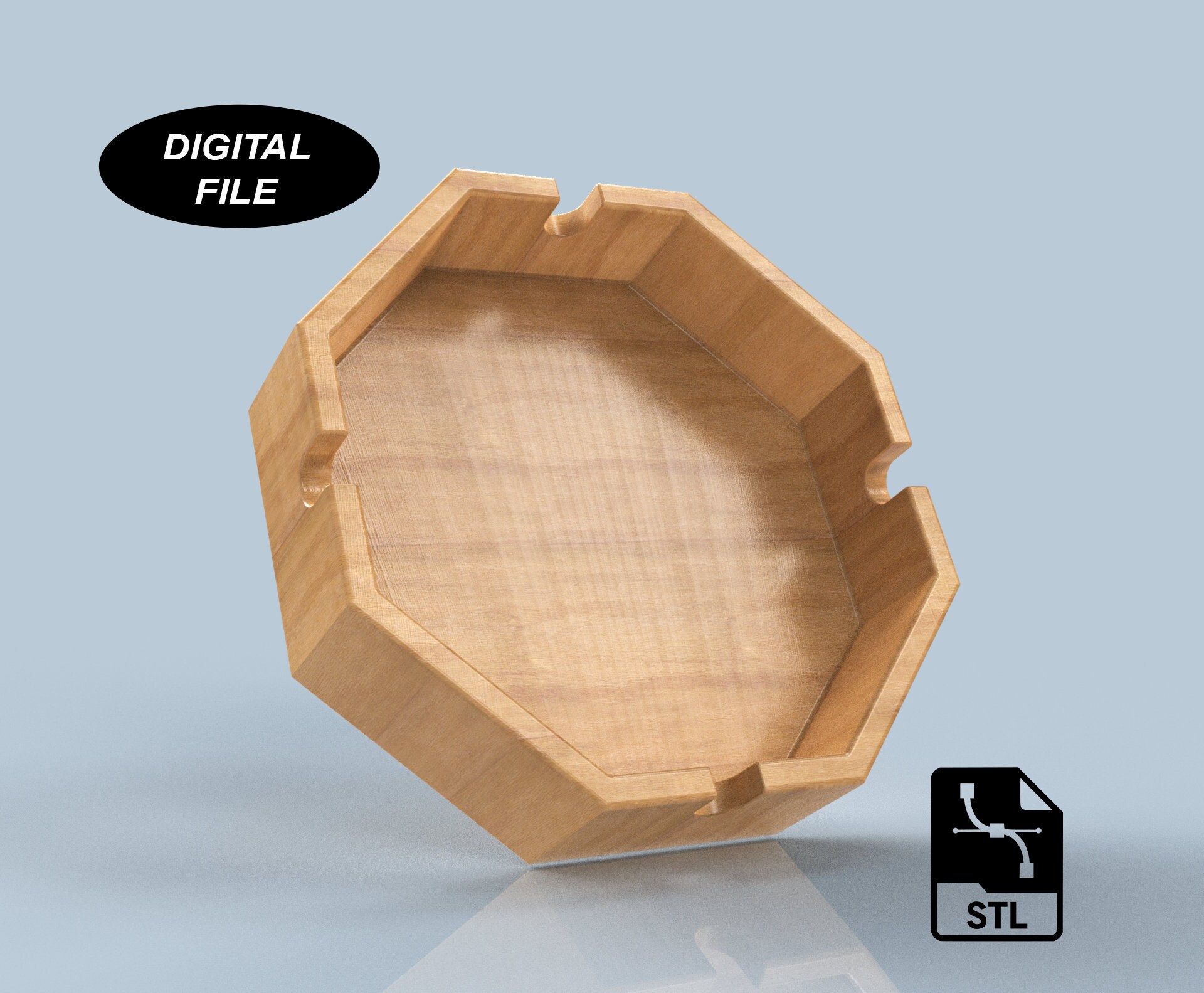 Ashtray 3D CAD Files Stl Step CNC Cut Files 3D Printing Ashtray ...