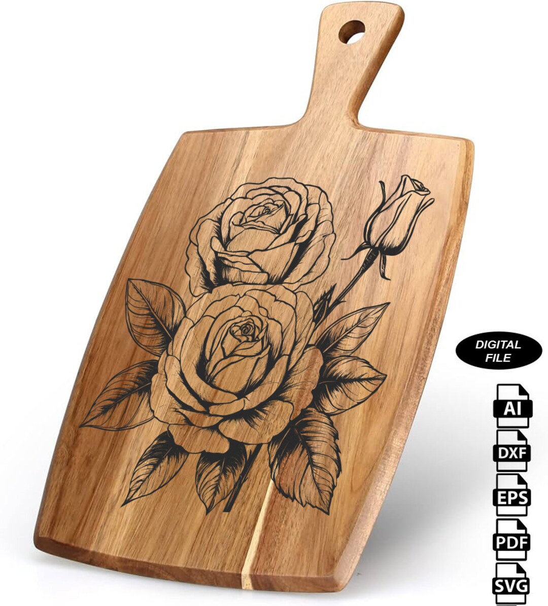 Beautiful Rose SVG, Gift for Her, Laser Engraved File, Mothers Day, Svg ...