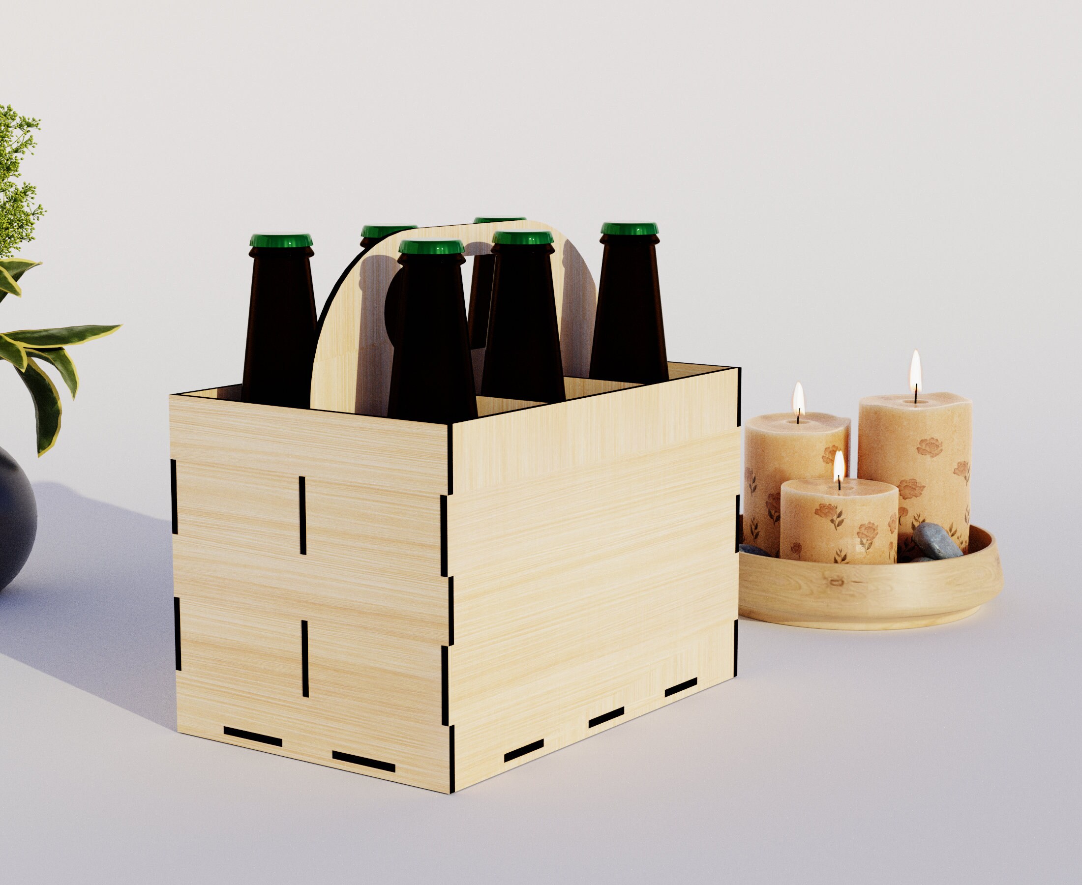 Beer Holder - Laser Cut Files - CNC Files for Wood (svg, Dxf, Pdf, Eps ...