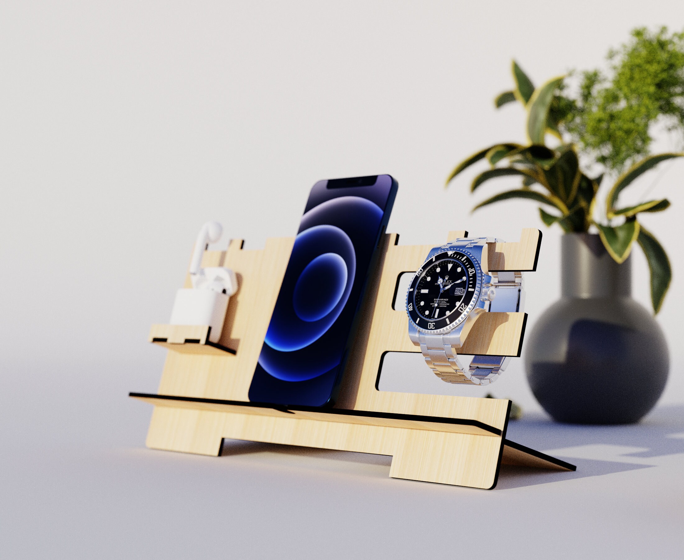 Phone Organizer V1 - Laser Cut Files - CNC Files for Wood (svg, Dxf ...