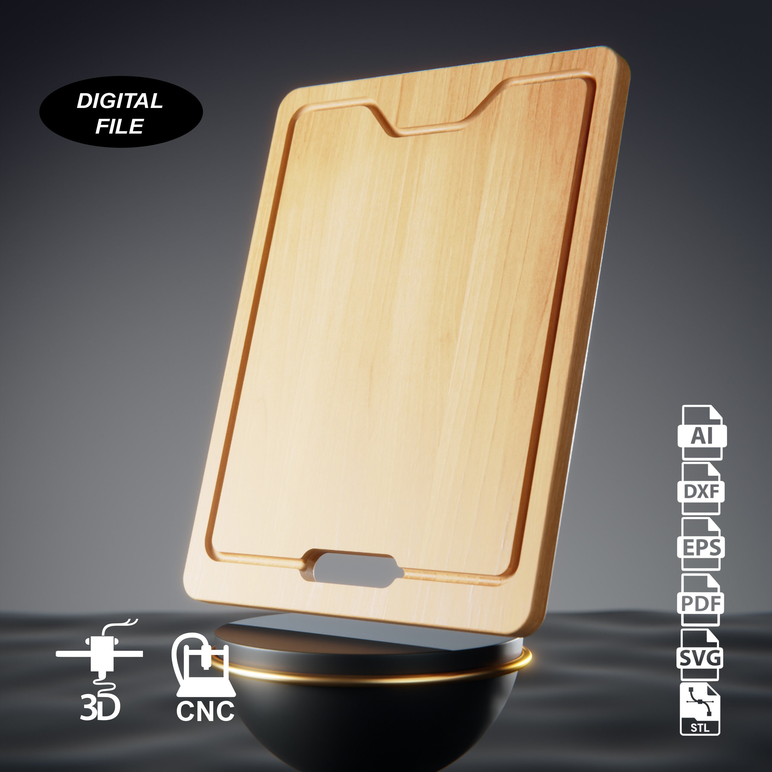 Cutting Board - CNC Files for Wood (svg, Dxf, Pdf, Eps, Ai, Stl) - Etsy